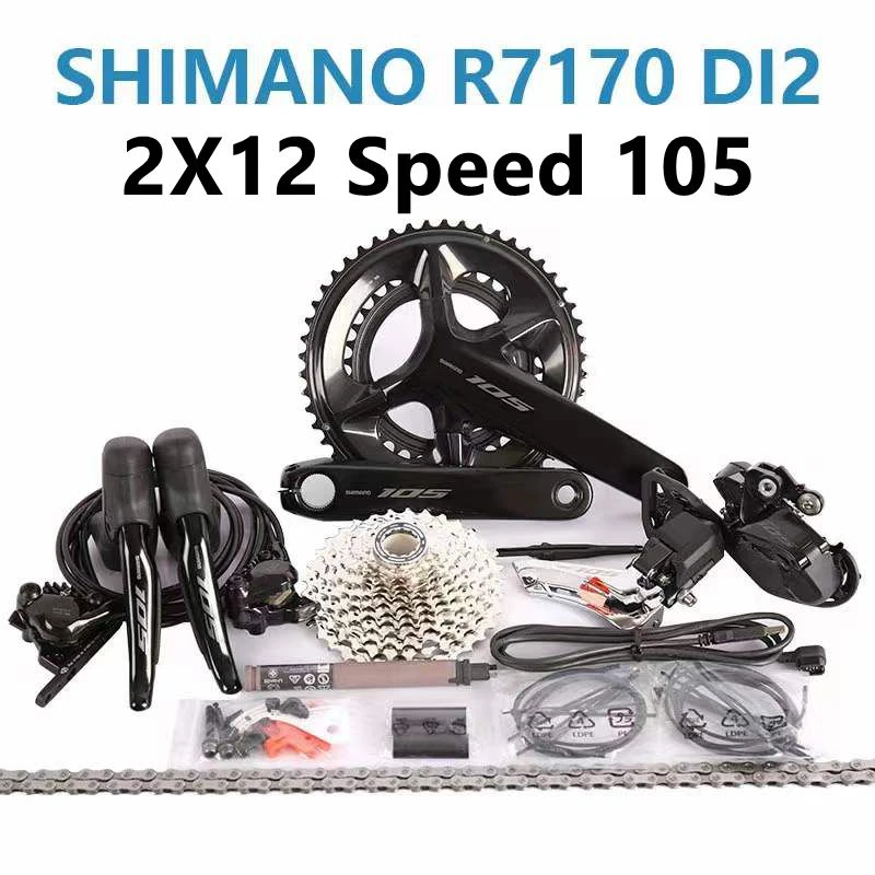 Shimano R7170 Group Set 2x12 Speed 105 Hydraulic Disc Brake Road Bike ...