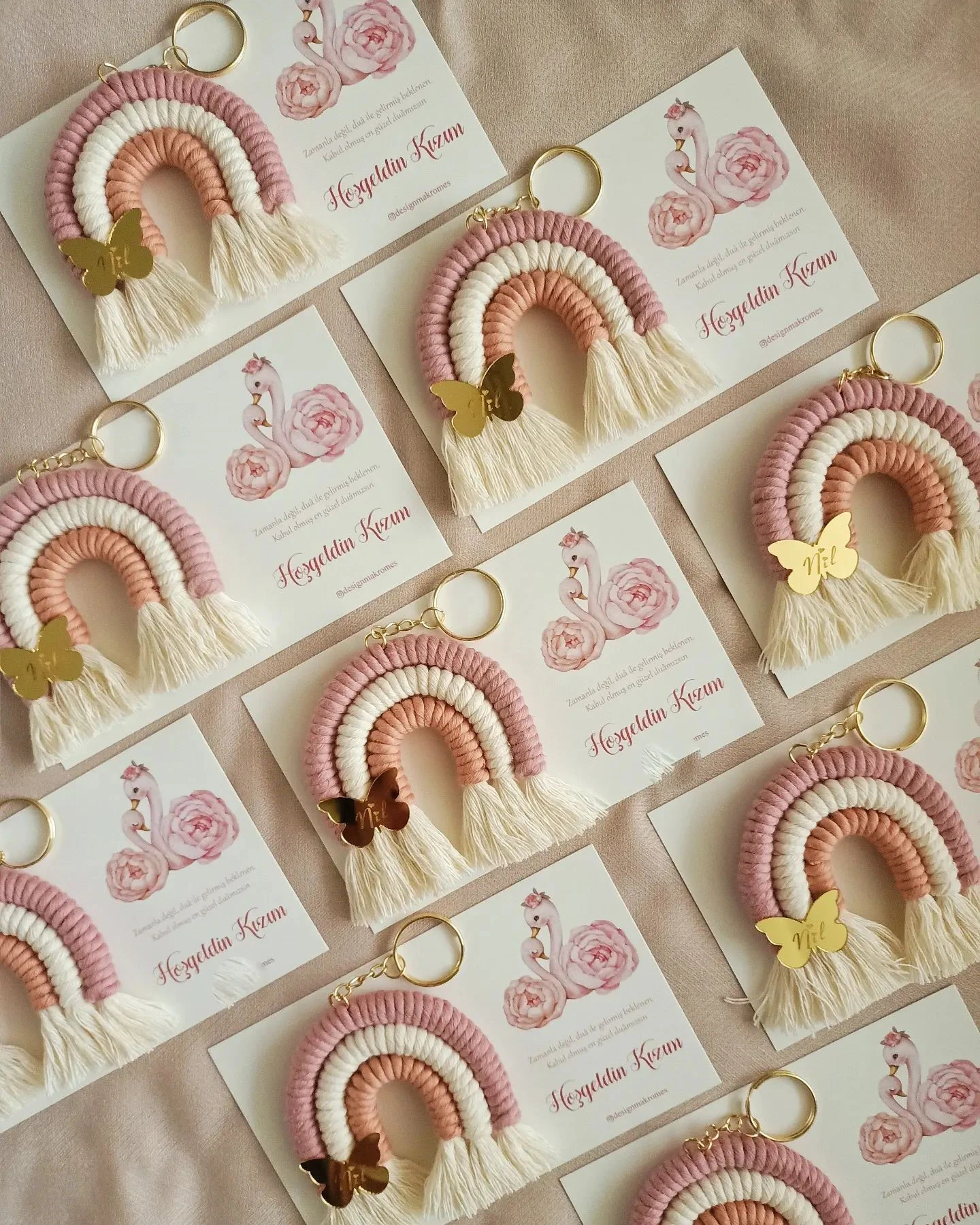 Makrome Rainbow Keychain 20 Pcs Wedding Engagement Promise Celebration ...
