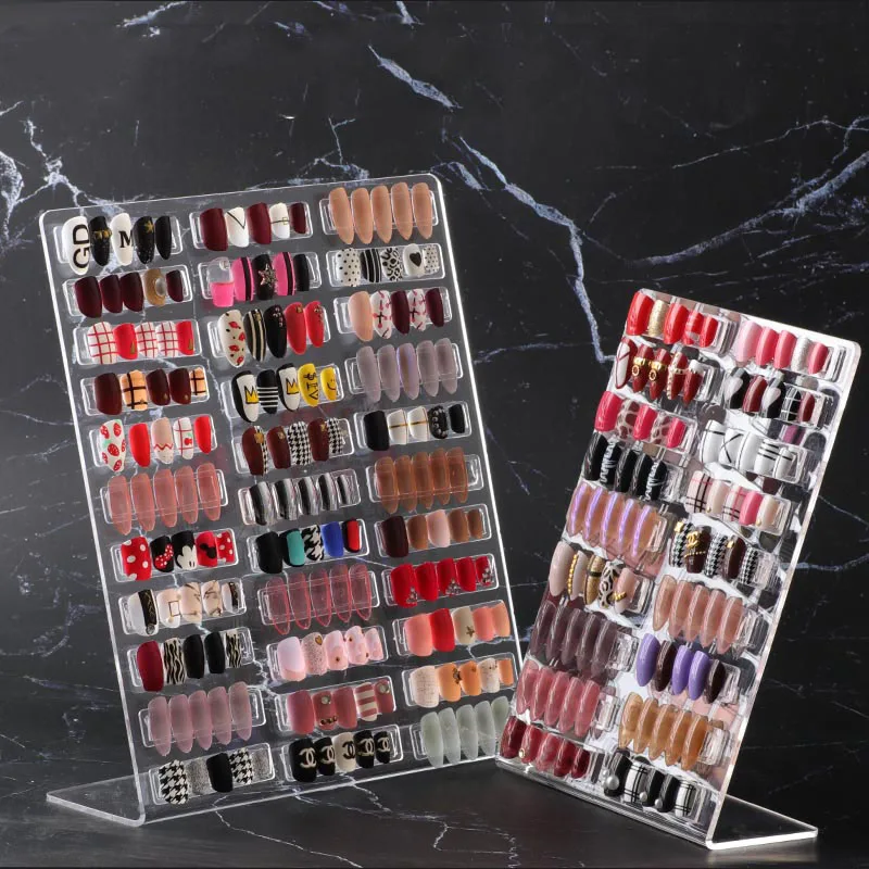 Japanese style Nail Art Display Stand Transparent/Marble Nail Gel ...