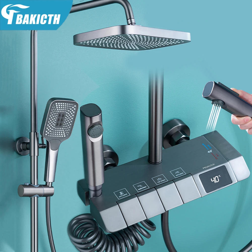 Bakicth-Digital-Shower-Set-Bathroom-Accessories-Sets-White-Piano-Smart ...