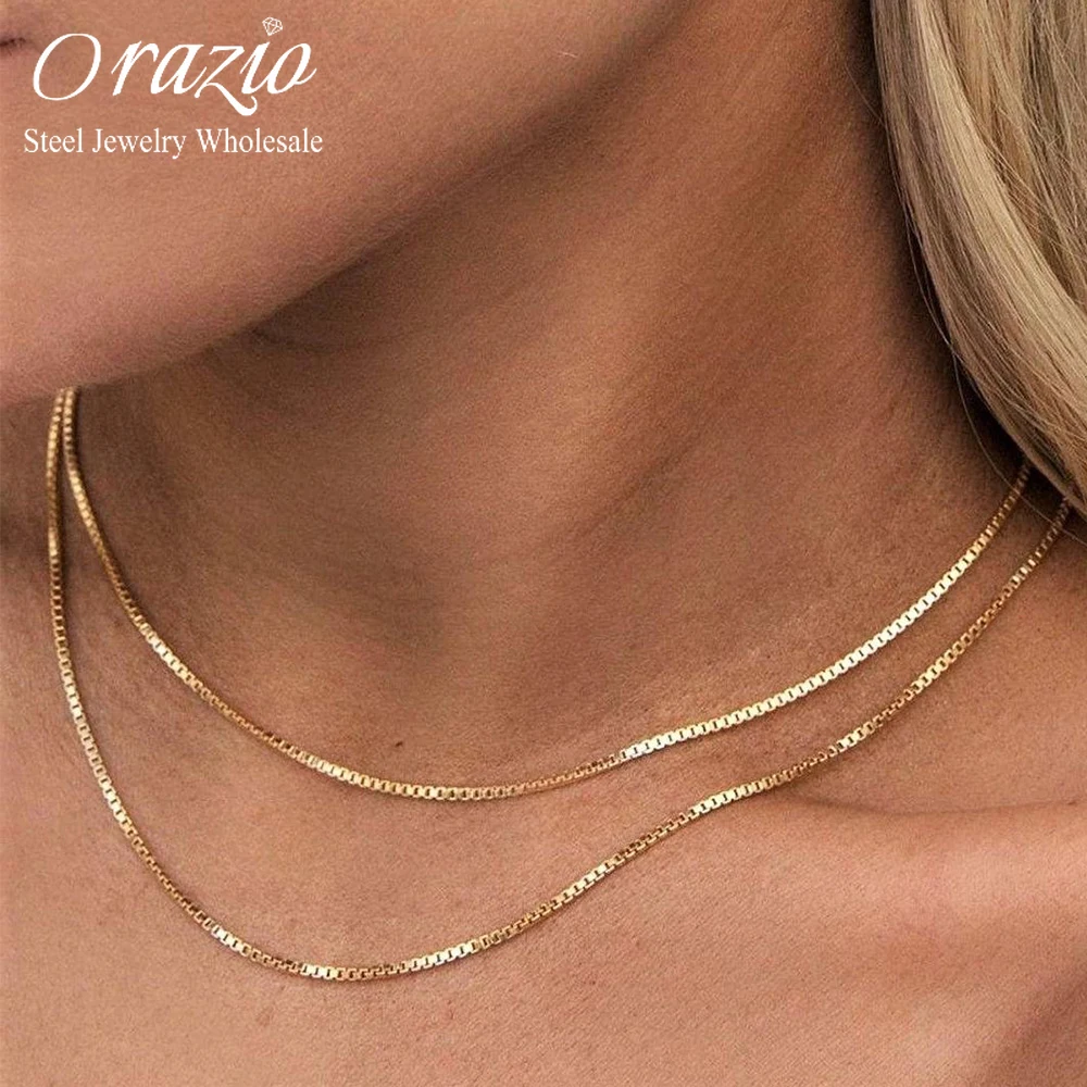 Orazio-Stainless-Steel-Necklace-for-Women-Men-Classic-Gold-Color ...