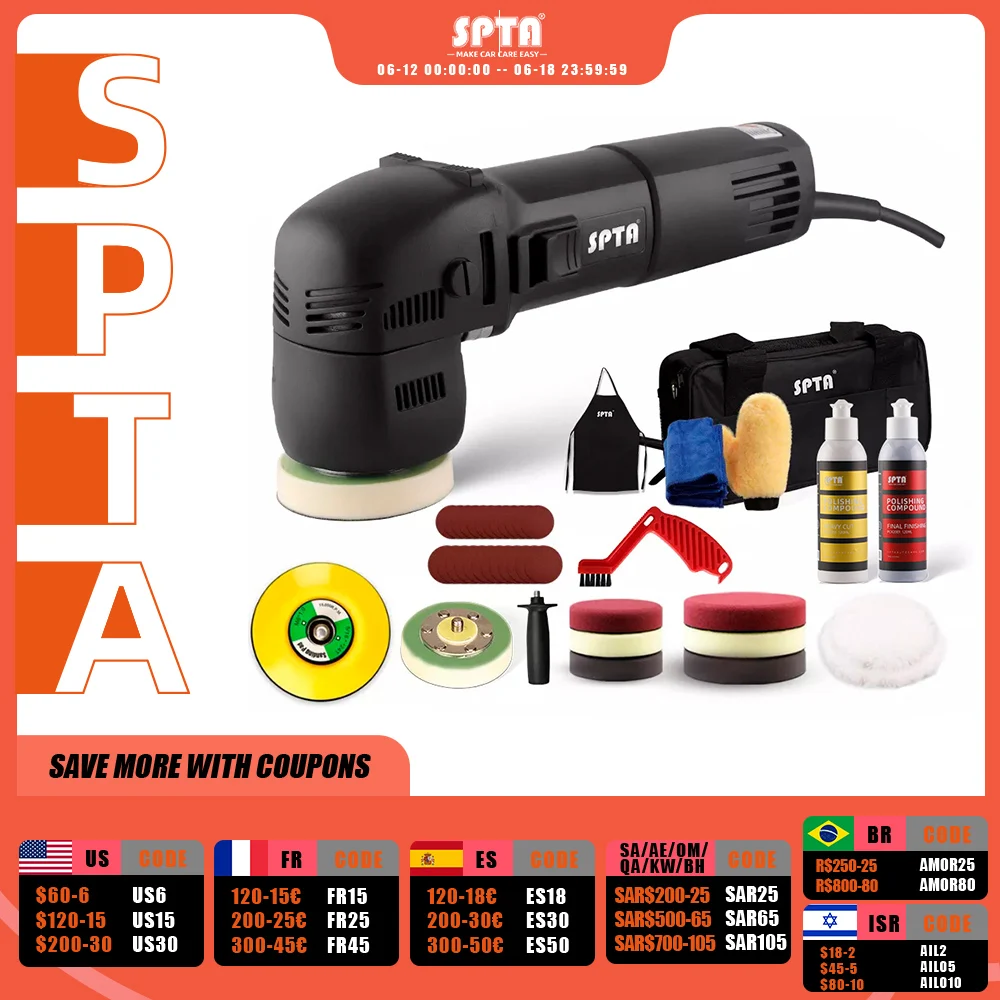 SPTA-3inch-10mm-Random-Orbit-Dual-Action-Polisher-Mini-Car-Polisher ...