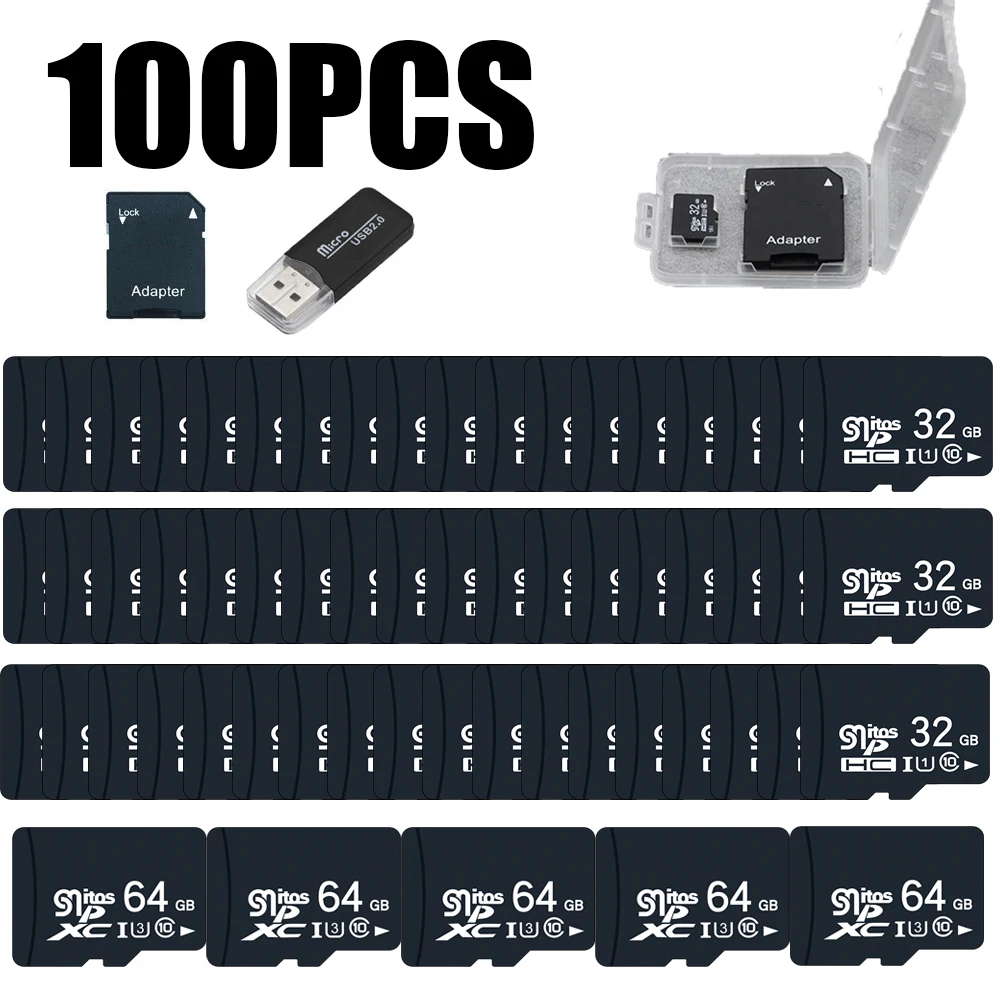 Tarjeta-TF-Class10-de-100-piezas-tarjeta-de-memoria-Micro-Flash-de-32GB ...