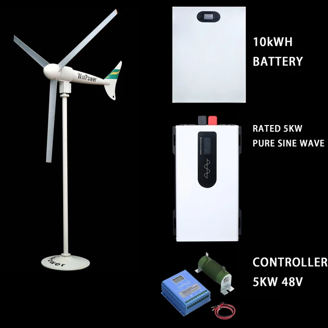 5000W Wind Turbine Off System Hybrid Controller 5000W Pure Sine Wave ...