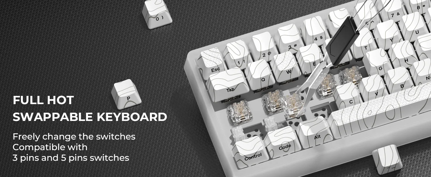 XVX M67 JadeStone IMD-Tech Keycaps Topographic Mechanical Keyboard ...