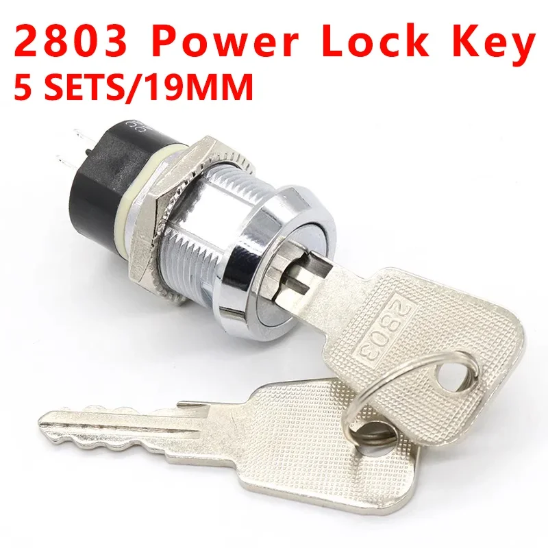 5-Sets-19mm-Metal-Electronic-Power-Lock-Key-Switch-4Pin-ON-OFF ...