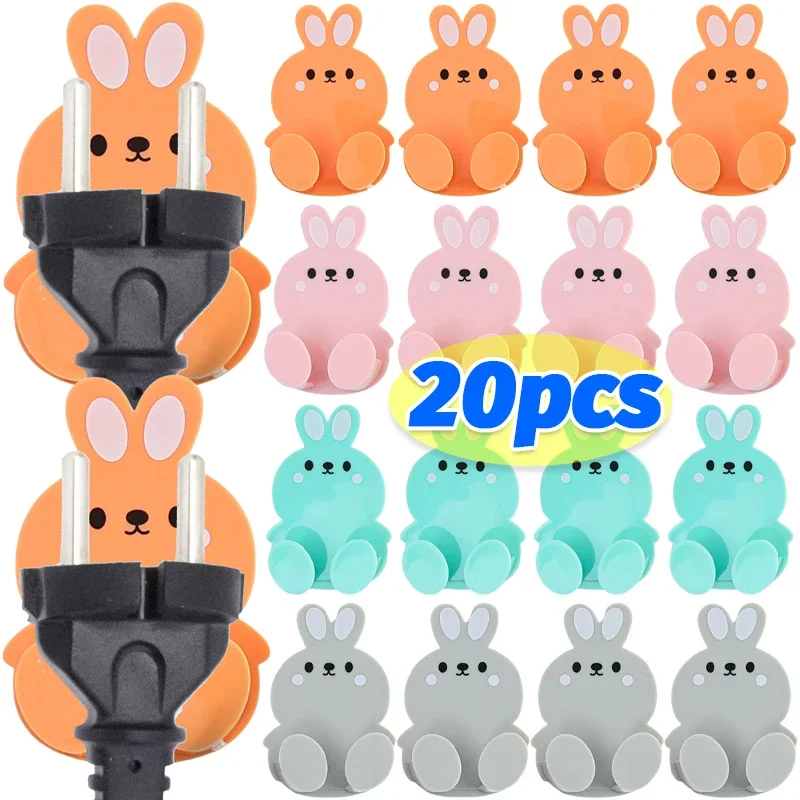 20-5pcs-Power-Plug-Holder-Socket-Wall-Storage-Hook-Self-Adhesive-Punch ...