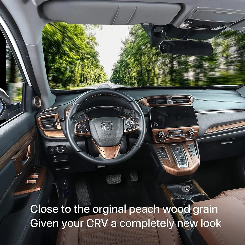 탄소 섬유 피치 우드 센터 콘솔 기어 시프트 박스 패널 프레임 시프터 헤드 커버 트림, 혼다 CRV CR V 2017 2022 스타일링용| | - AliExpress