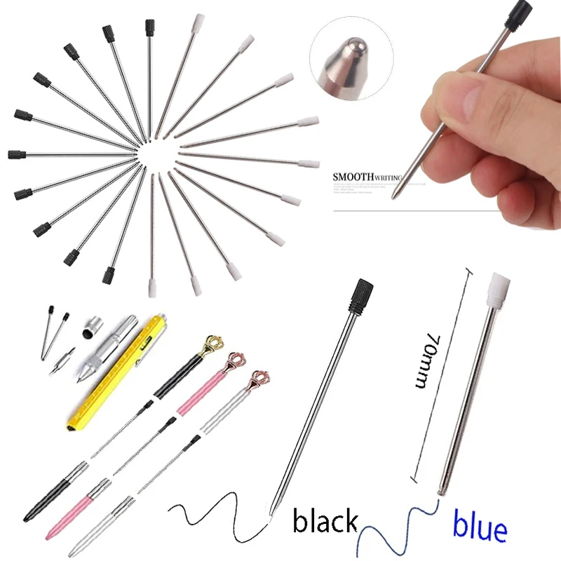 10-30-50pcs-metal-rolling-ballpoint-pen-refill-70mm-length-crystal-pen ...