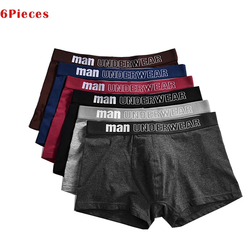 6Pcs-lot-Man-Underwear-Boxer-Men-Boxers-Cotton-Solid-Male-Soft-Boxer ...
