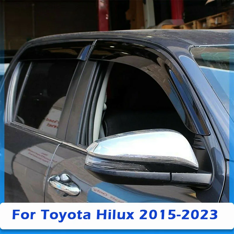 Snorke 4 Side Window Deflector Visors Rain Shields for Toyota Hilux ...