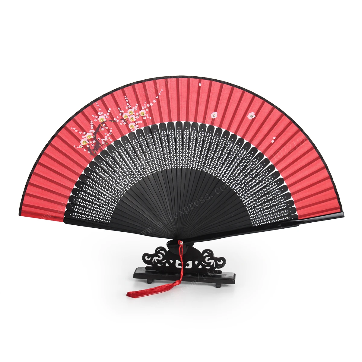 22cm-Hollow-Out-Bamboo-Folding-Fan-Red-Classical-Chinese-Style-Dance ...