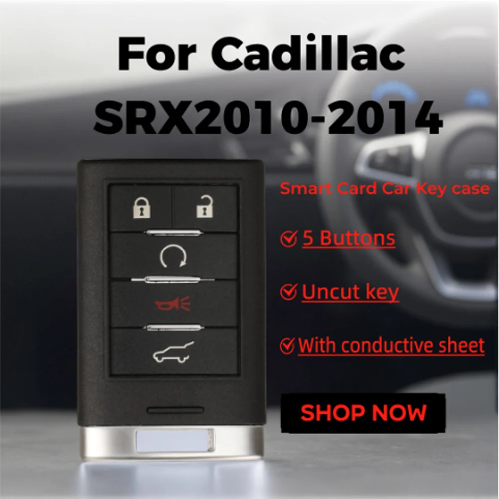 Jingyuqin For Cadillac SRX 2010-2014 5 Buttons Replacement Smart card ...