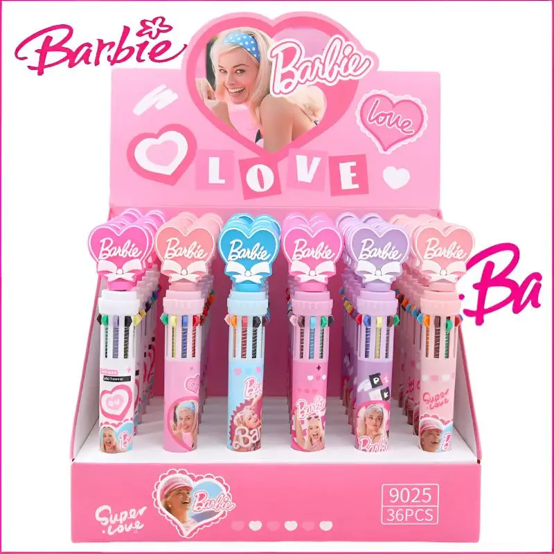 36Pcs-Barbie-Multi-Colour-Water-Based-Pen-Cute-Cartoon-10-Colour ...