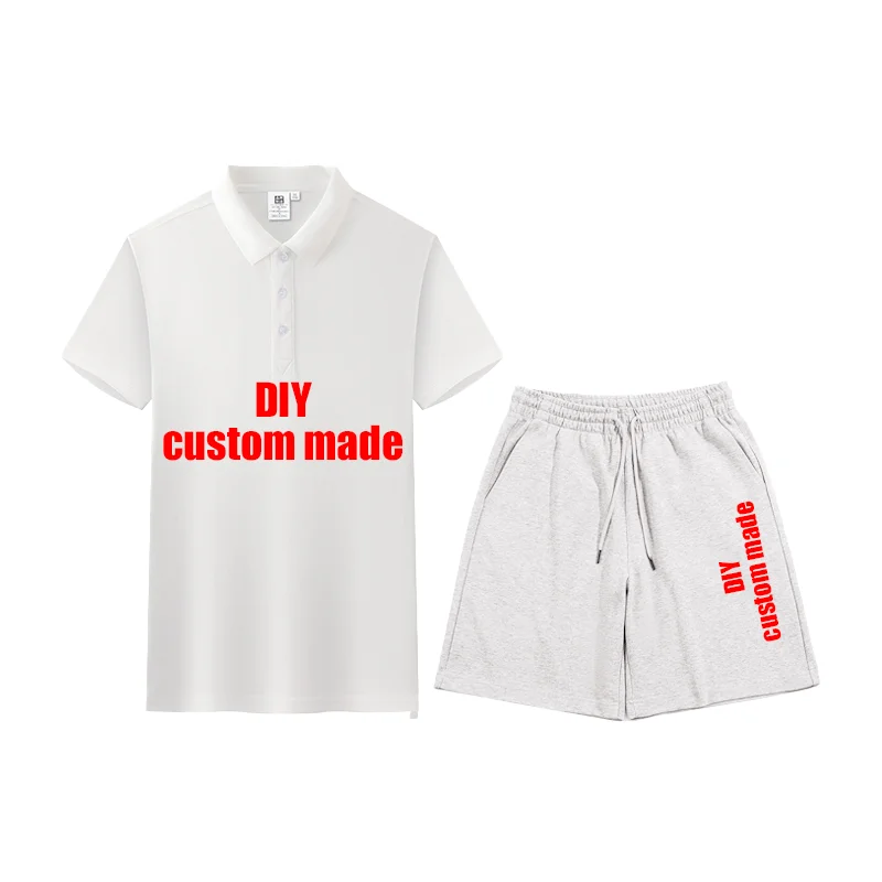 Men-s-Casual-Summer-Polo-Shirt-Shorts-Set-Customizable-DIY-Personalized ...