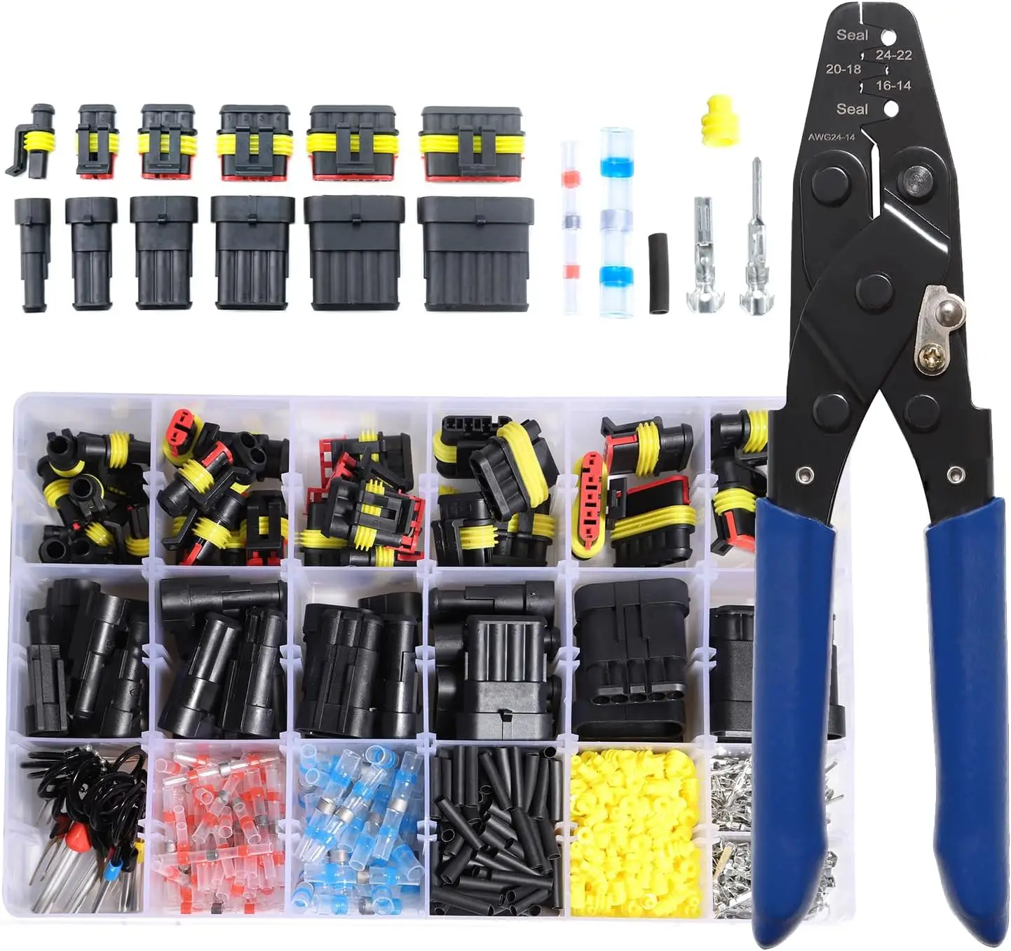 Waterproof Automotive Electrical Connector Terminals Wire Plug Kit 1/2 ...
