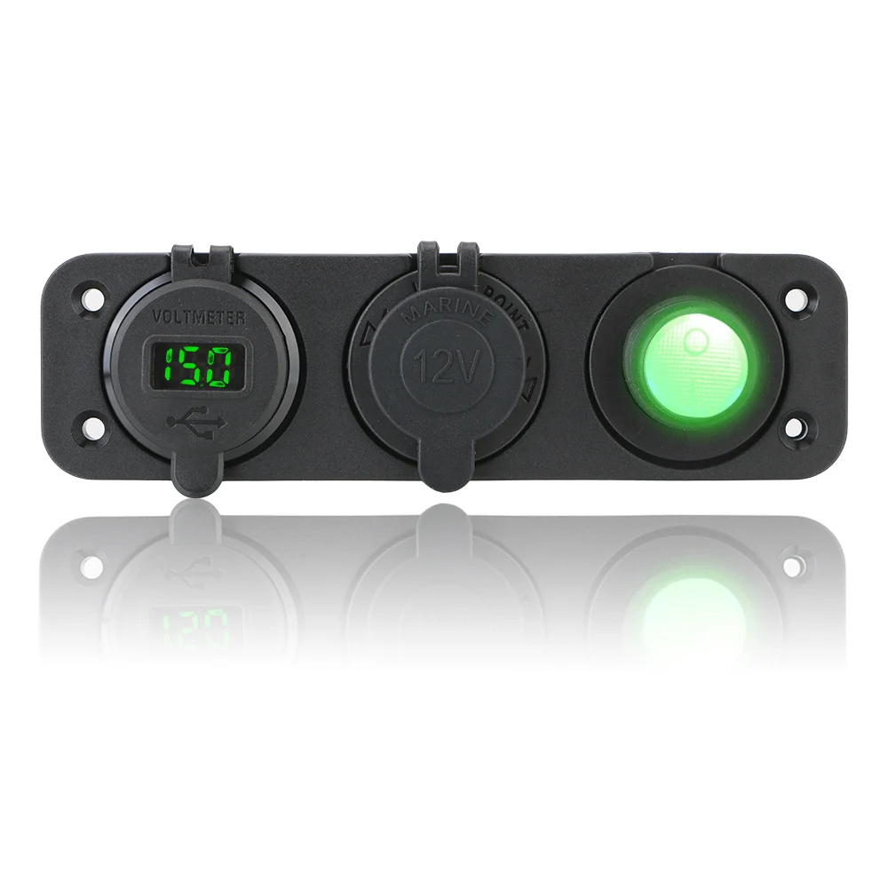 Digital-Voltmeter-Toggle-Rocker-Switch-3-IN-1-For-Car-Marine-Dual-USB ...