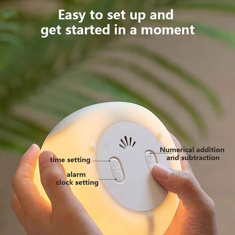 Mini LED Touch Alarm Clock with USB for Bedroom, Creative Night Light ...