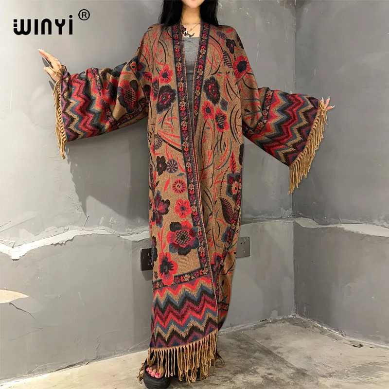 WINYI-winter-autumn-catwalk-coat-for-women-fashion-print-tassel-Luxury ...