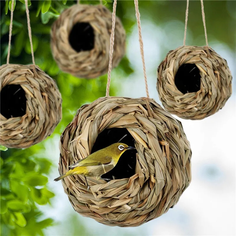 Parrot-Nest-Straw-Bird-Nest-Natural-Handmade-Warm-Pigeon-House-Bedroom ...