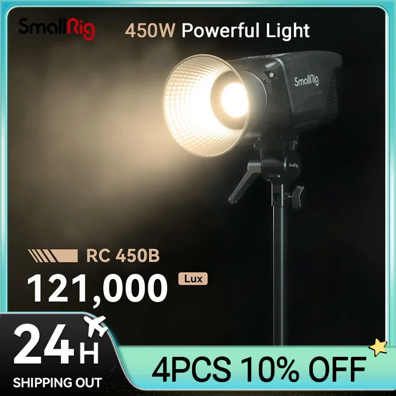 SmallRig RC450B COB LED 비디오 라이트, 121000Lux 사진 비디오 조명, Smallgogo 응용 제어 ...