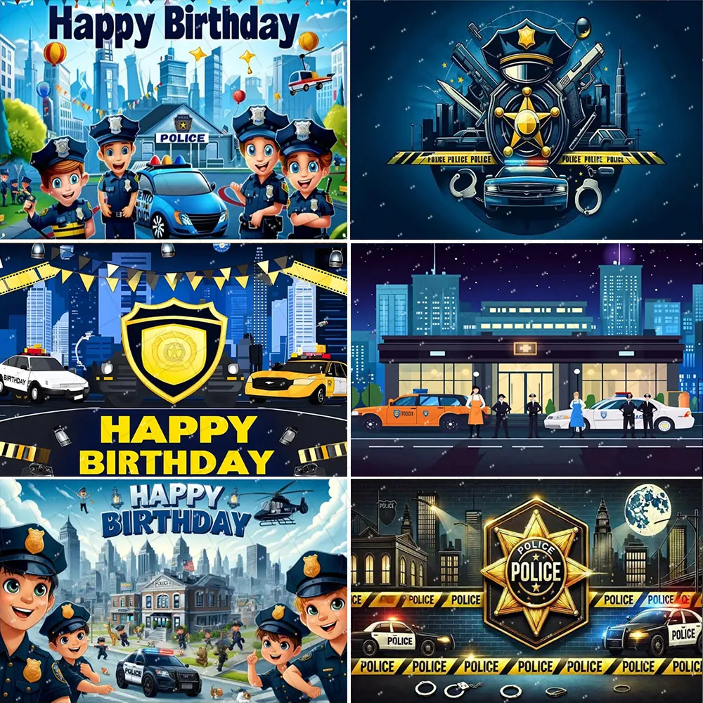 Police Theme Kids 1sth Birthday Party Personalized Photography ...