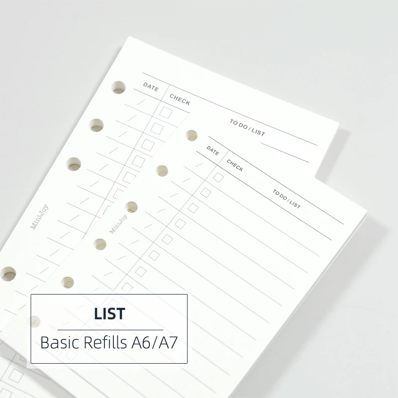 MyPretties-40-Sheets-Basic-List-To-Do-Check-Refills-A6-A7-Filler-Papers ...
