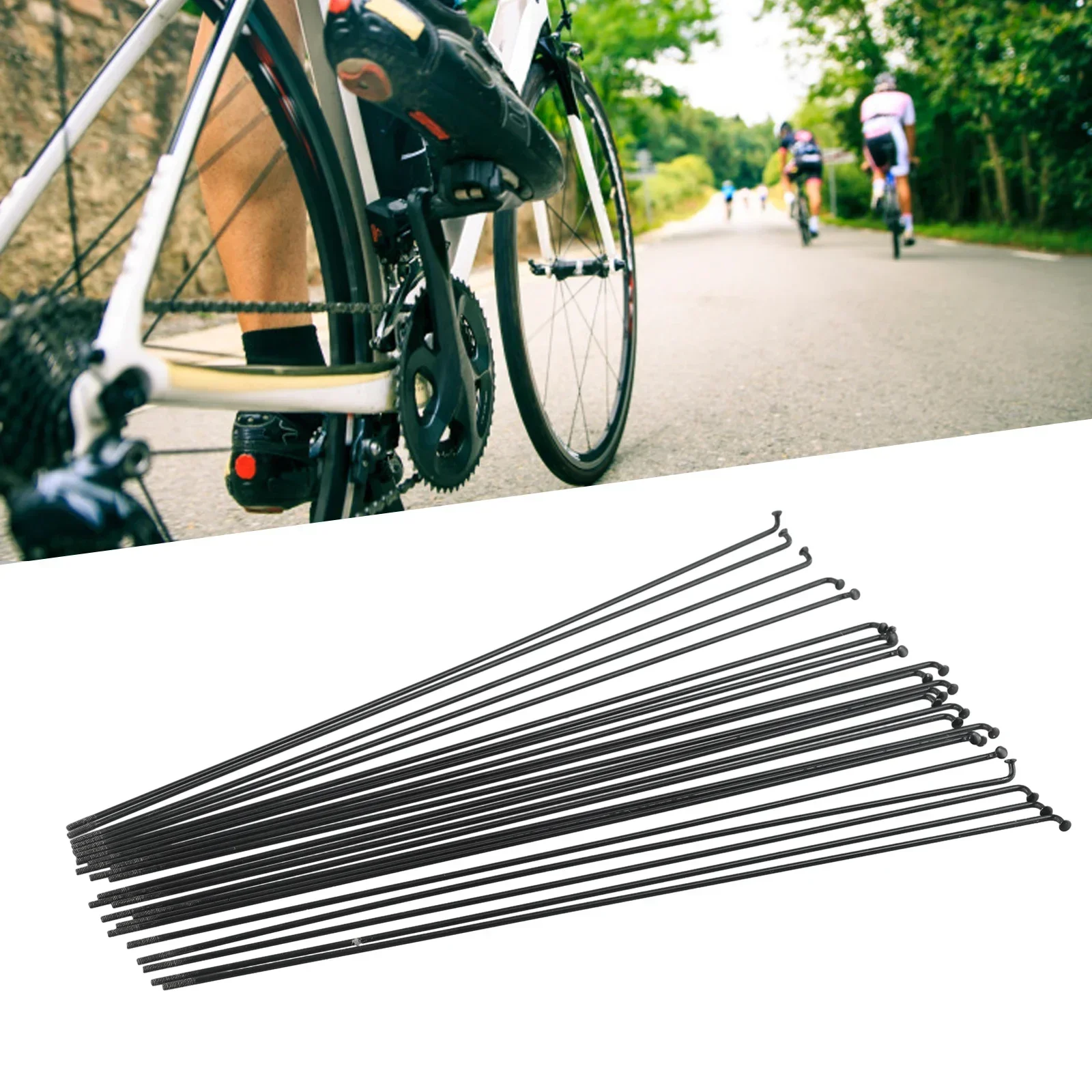 24 Pcs Bicycle Spokes Steel Spokes AND Nipples For MTB Bike 255MM/275MM ...