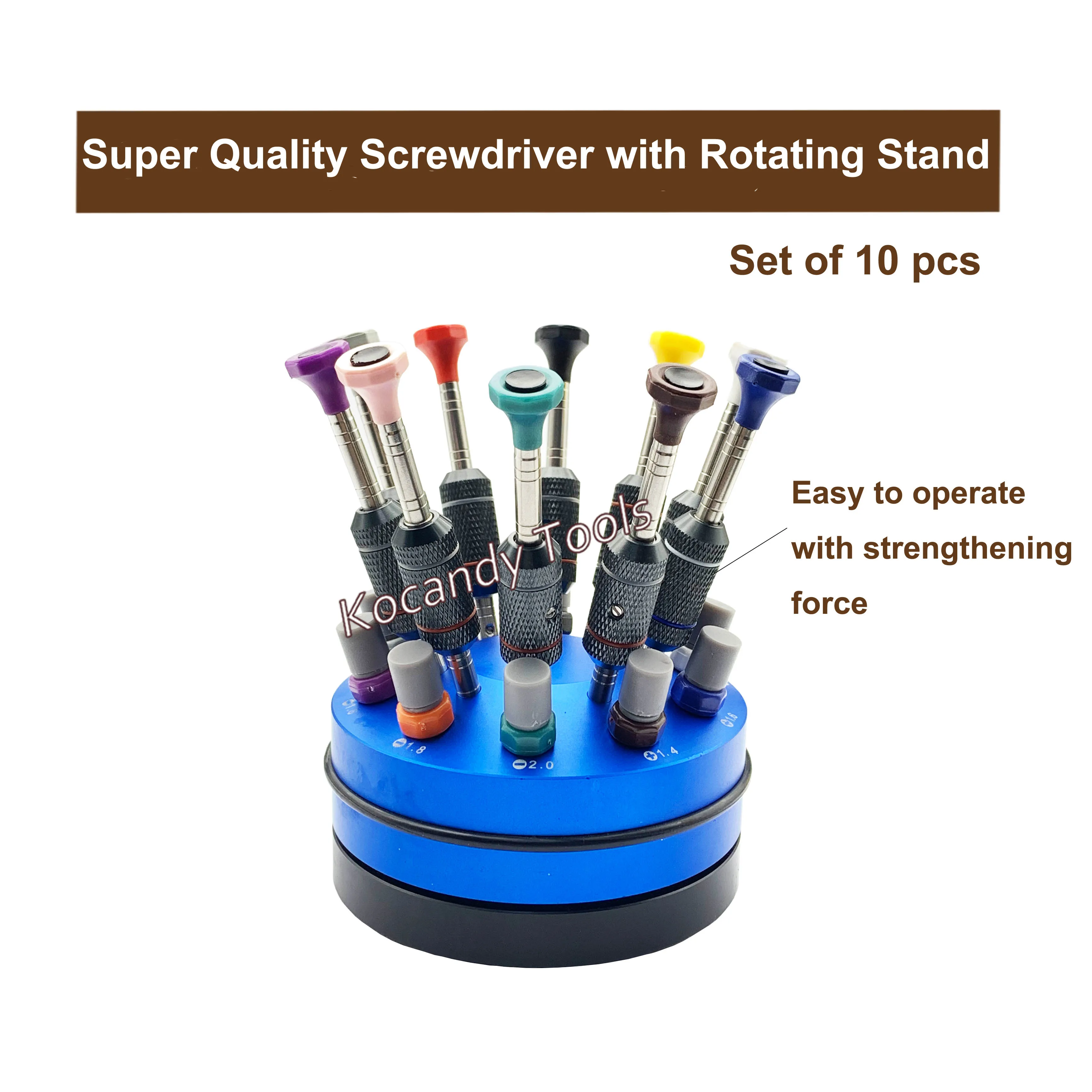 10-pcs-Watch-Screwdriver-Set-With-Rotating-Stand-Base-Professional-with ...