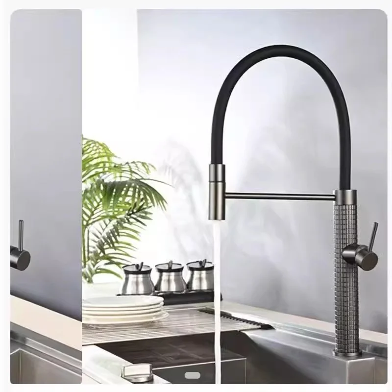 Gun-Grey-Kitchen-Mixer-Chrome-Brass-Sink-Faucet-Hot-Cold-Dishwasher-Tap ...