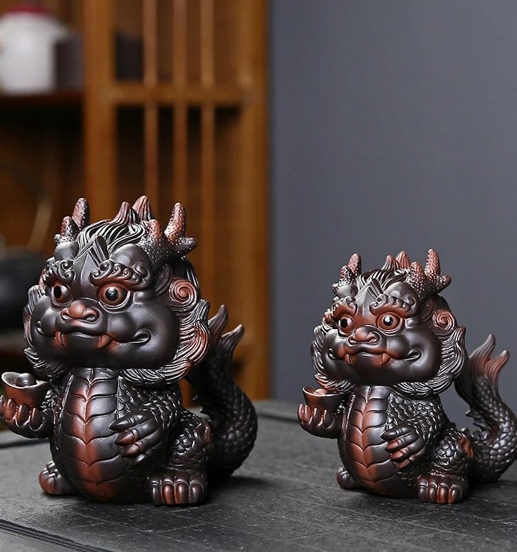 Purple-pottery-Chinese-Dragon-Tea-Pet-Living-Room-Tea-Table-Decoration ...