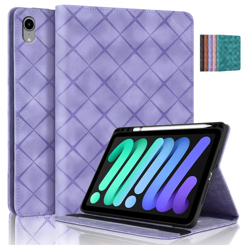 Funda For iPad Mini 7 Case with Pen Holder Book Wallet Stand Tablet ...