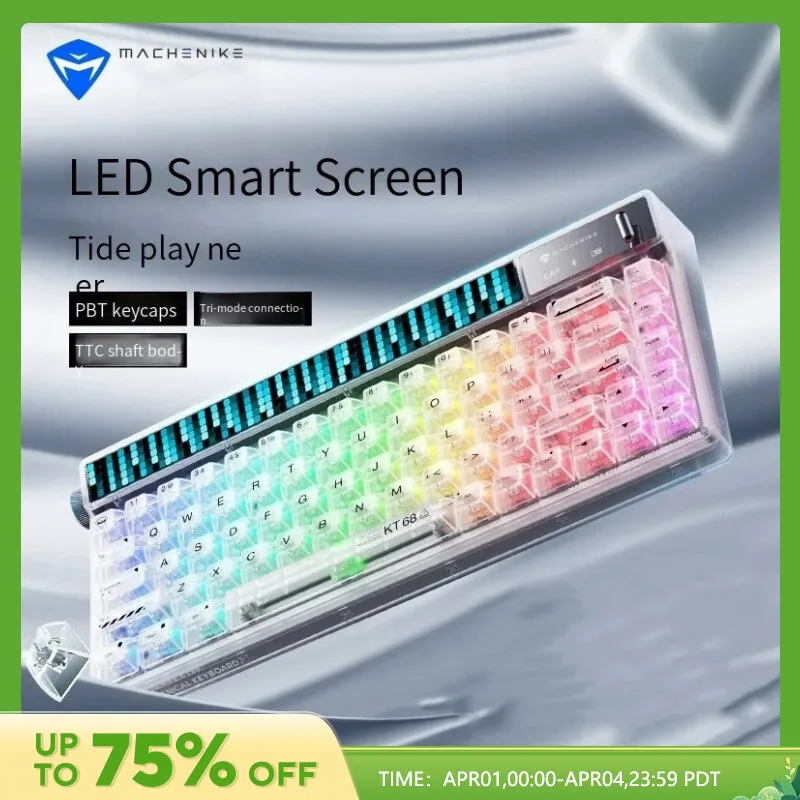 Mechanic-KT68-Smart-Screen-Mechanical-Keyboard-Wireless-Bluetooth-Three ...