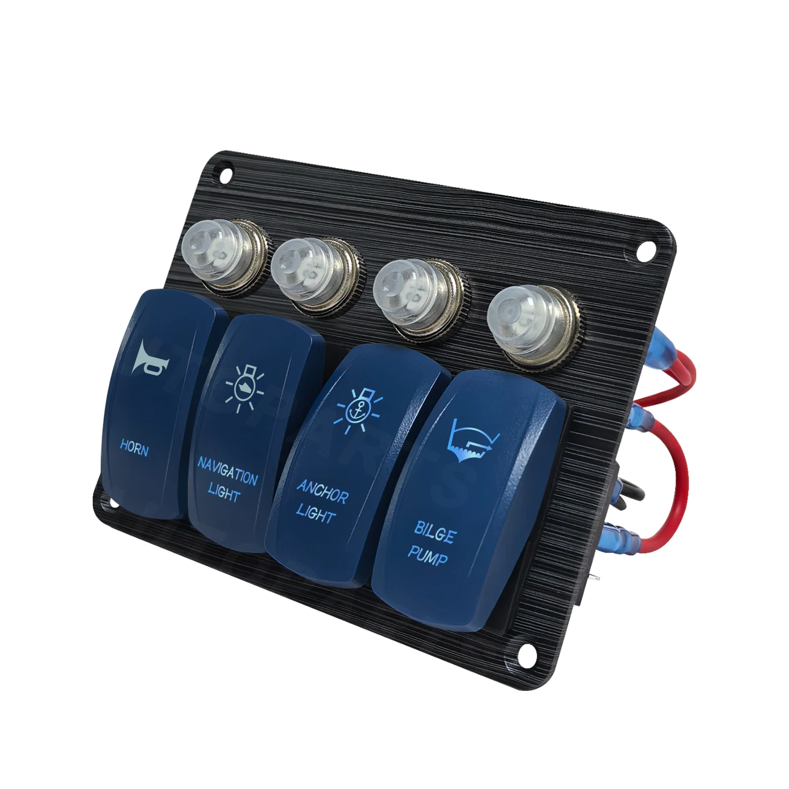 4Gang Marine Boat Rocker Switch Panel With Circuit Breakers LED Switch ...