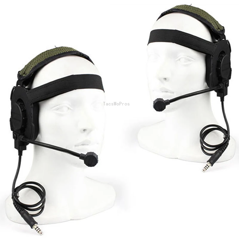 Tactical-Headset-Microphone-Used-with-PTT-Walkies-Talkie-for-CS-Combat ...
