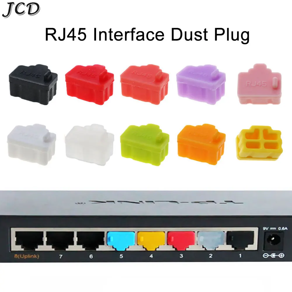 JCD-10pcs-RJ45-Interface-Silicone-Dust-Plug-Laptop-LAN-Cable-Dustproof ...