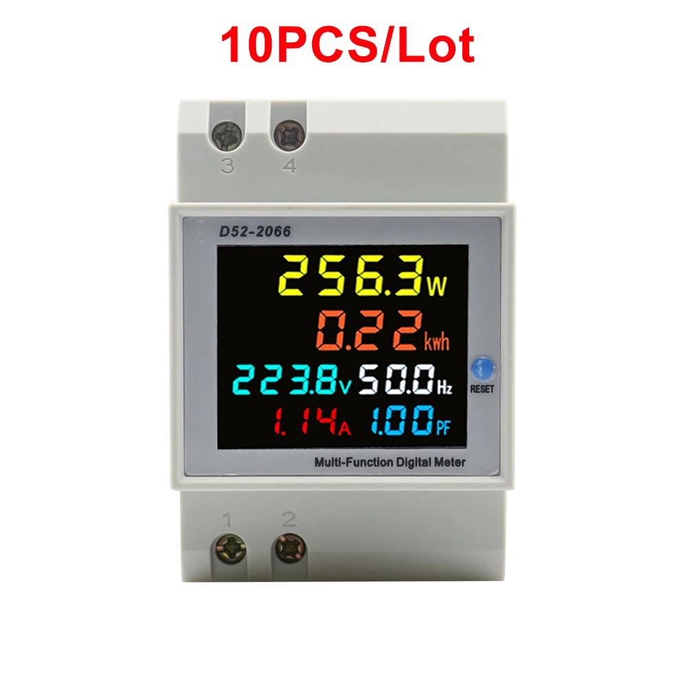 10PCS-Lot-Digital-AC-Din-Rail-Monitor-Voltage-Amps-Power-Factor-Energy ...