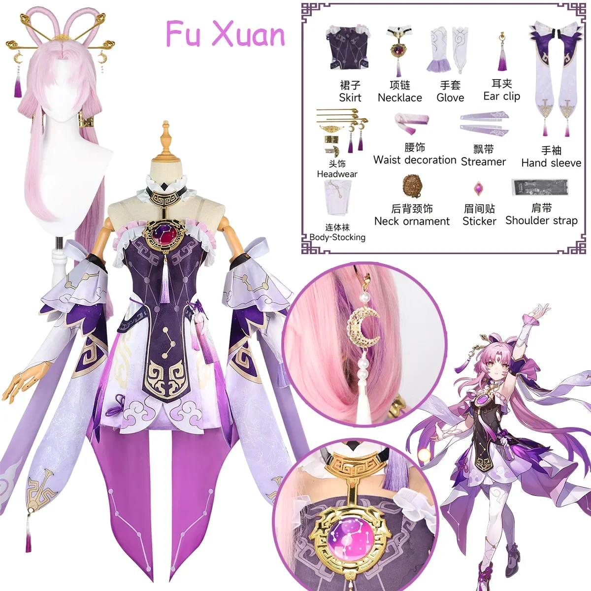 Anime-Game-Honkai-Star-Rail-Fu-Xuan-Cosplay-Wig-Suit-Women-Dresse ...