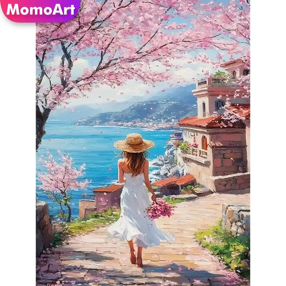 Momoart DIY Diamond Mosaic Woman Portrait Suitable For Beginners Town ...