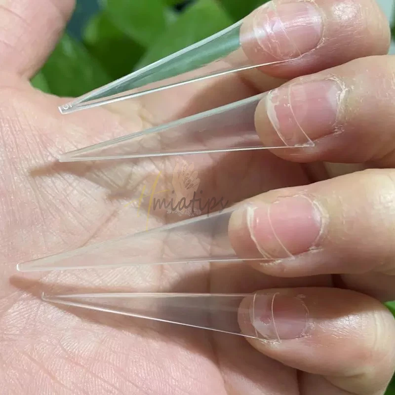 500pcs Xxl Long Sharp Stiletto Nail Tip False Nail Tips Half Cover ...