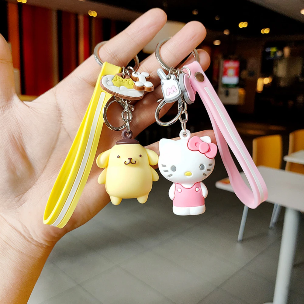 Kawaii-Sanrio-Keychain-Cute-Kuromi-My-Melody-Keyring-Girls-Anime ...