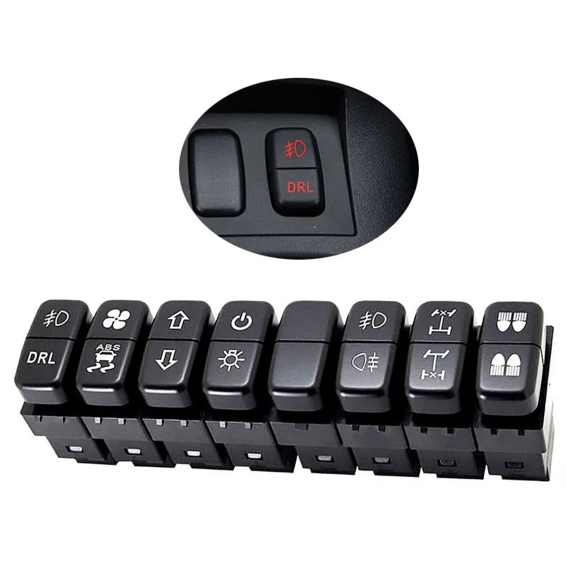 1pc Car Dual Key Switch LED Fog Lights Differential Headlight Power ...