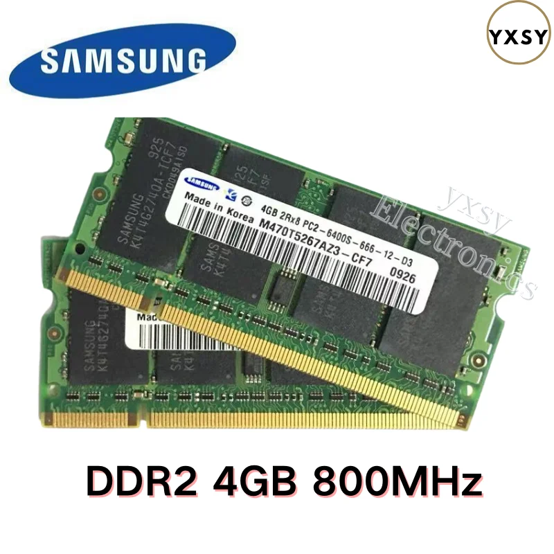 SAMSUNG-memoria ram DDR2 para portátil, 2GB, 4GB, DDR2, 800MHz, PC2, 6400S
