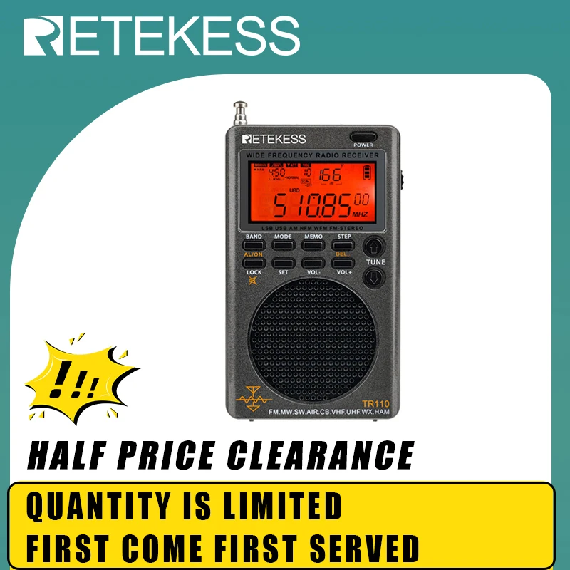 Retekess TR110 Rádios FM Receptor Portátil SSB Rádio de Ondas Curtas AM ...