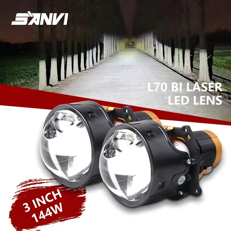 SANVI-Car-L70-12V-144W-6000K-Bi-Laser-LED-Projector-Lens-Headlight ...