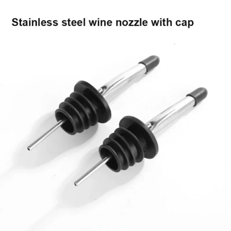 2PC Stainless Steel Wine Nozzle With Cap Home Bottle Stopper Wine ...