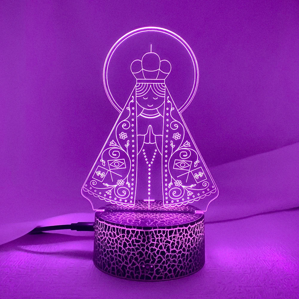 Newest-3D-Led-Night-Light-Our-Lady-Aparecida-for-Church-Decoration ...