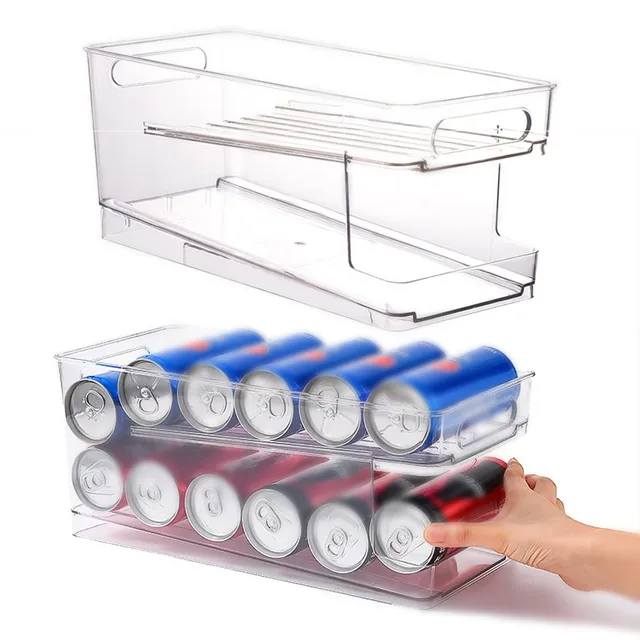 Refrigerator Organizer Bins 2-layer Automatic Rolling Beverage Soda Can ...