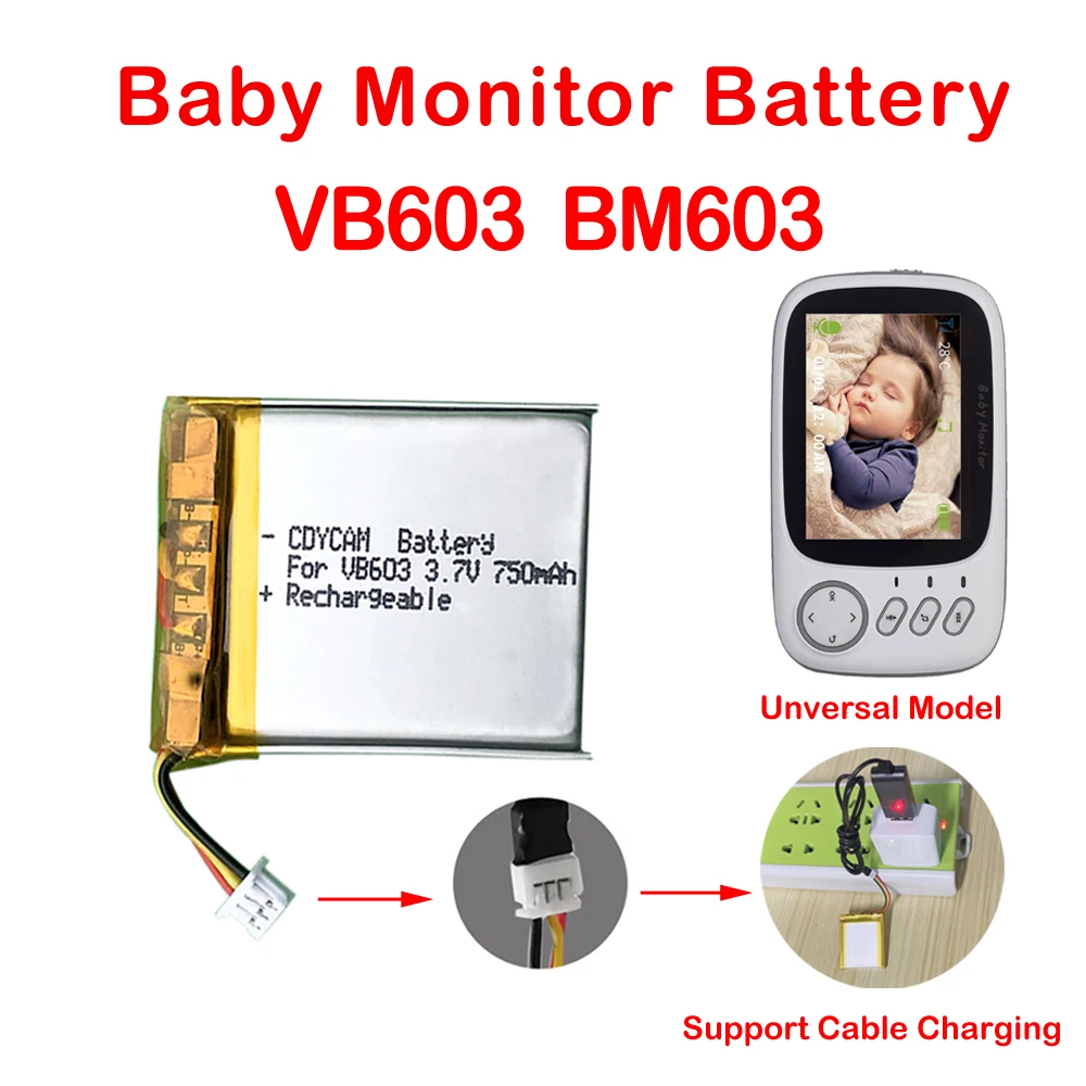 VB603-Video-Baby-Monitor-Battery-BM603-VB603-Battery-3-7V-750mAh ...
