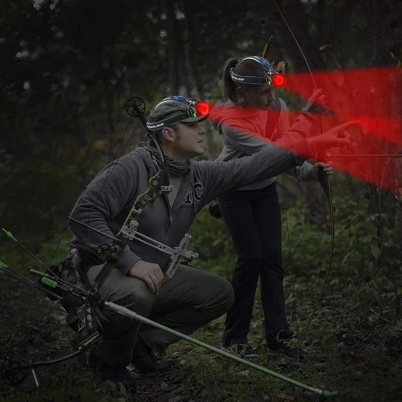 E5 Red LED Headlamp 3 Modes Headlight Zoomable Brightest Hunting ...